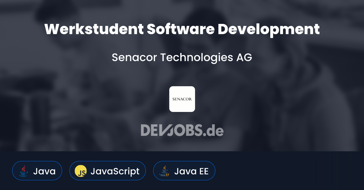 Werkstudent Software Development bei Senacor Technologies AG | DEVjobs.de