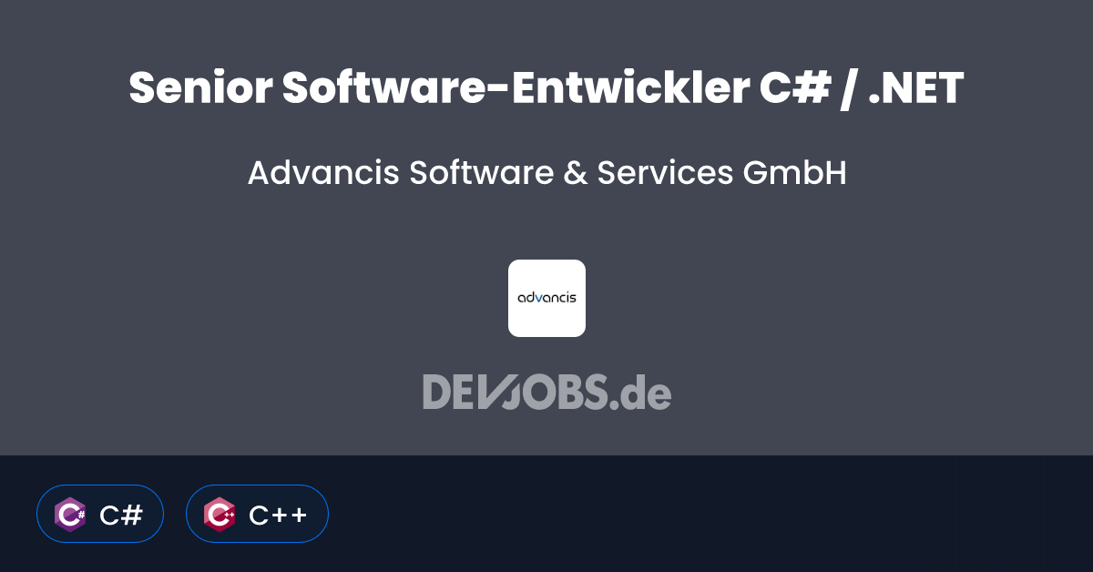 Senior Software-Entwickler C# / .NET bei Advancis Software & Services ...